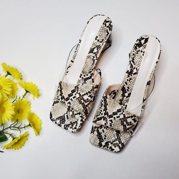 Zara | Shoes | Zara Snake Print Vinyl High Heel Mules | Poshmark
